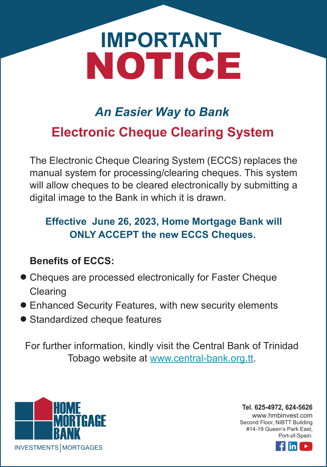 An Easier Way to Bank - Electronic Cheque Clearing System - Home ...